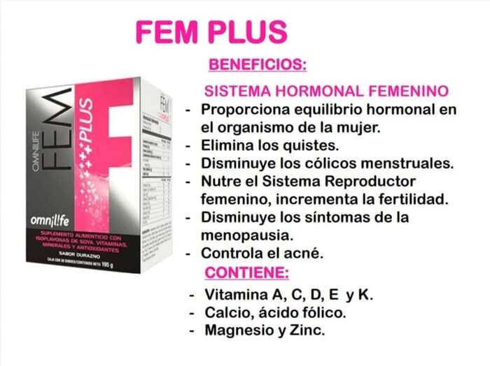 Los beneficios del FemPlus de Omnilife para la mujer :: Nutrición Y Salud ACR